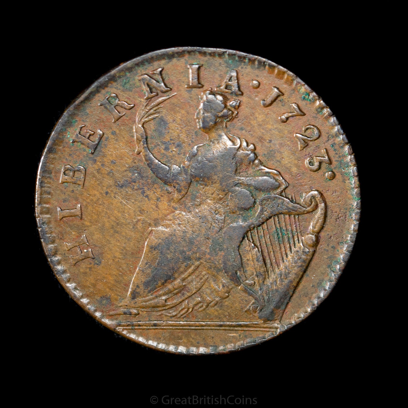 George I Irish Half Penny Copper Coin 1723 - Etsy