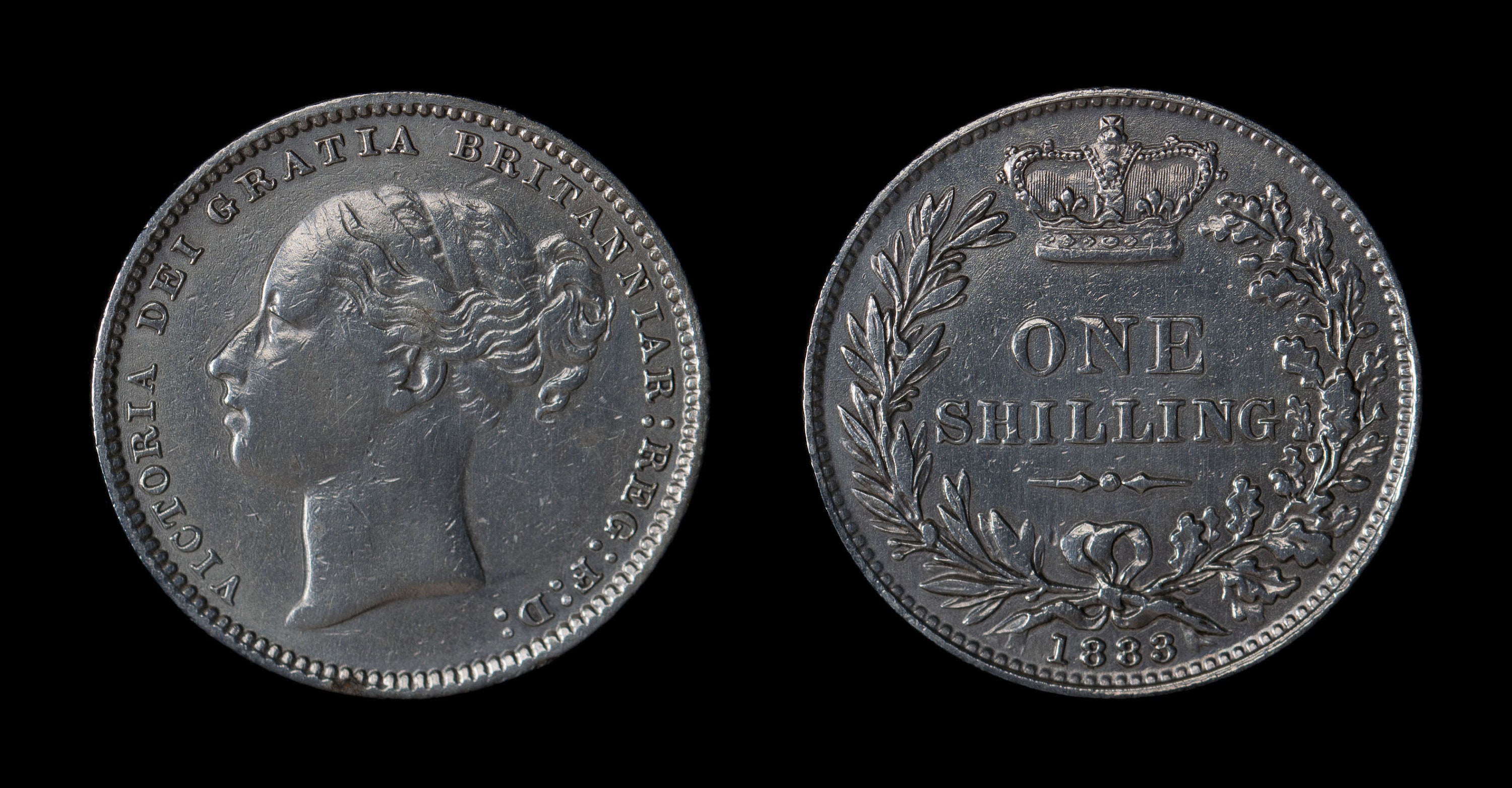 Queen Victoria Silver Shilling Coin 1883, Victorian, Antique British ...