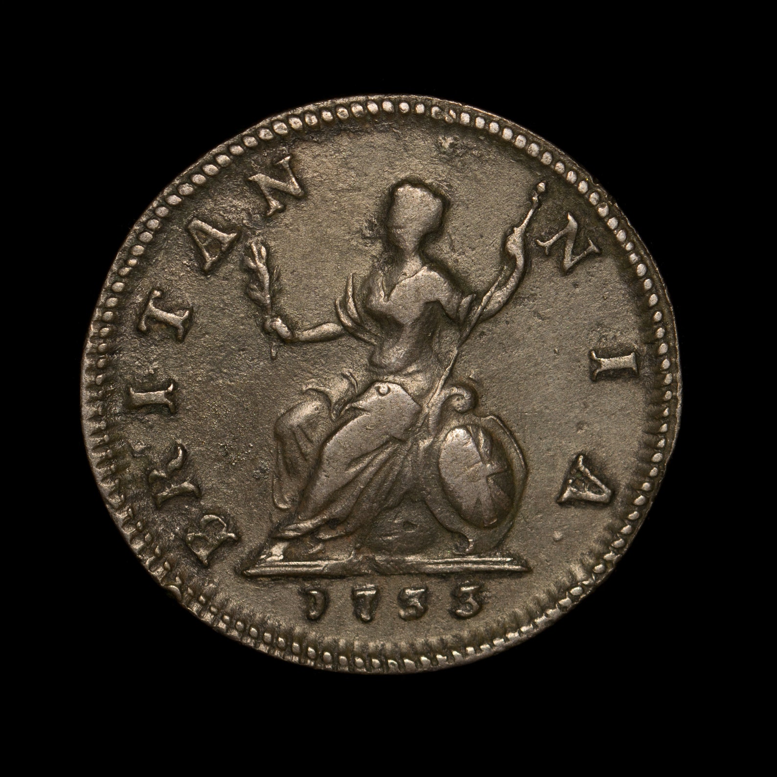 King George II Copper Farthing Coin 1733, British Coins - Etsy