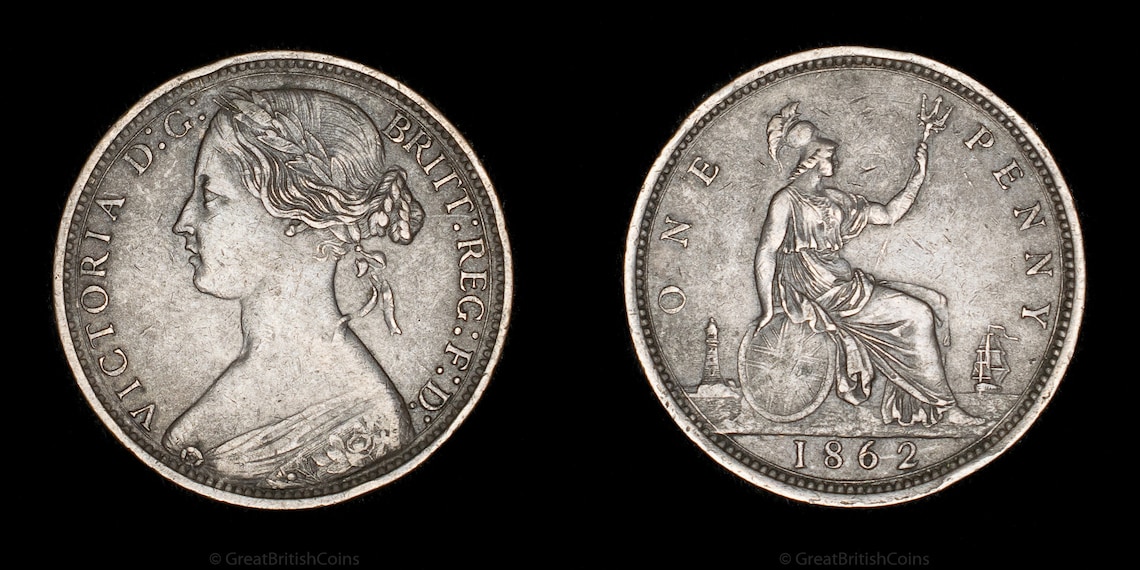 Queen Victoria Penny Coin 1862, Old British Coins, Victorian - Etsy