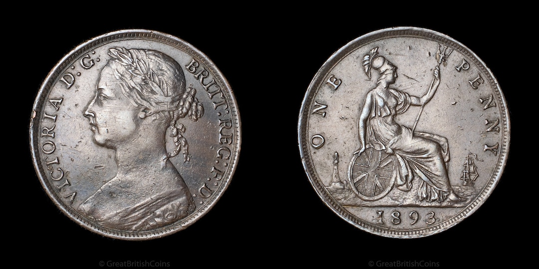 1893 Queen Victoria Penny Coin Old British Coins Victorian - Etsy UK
