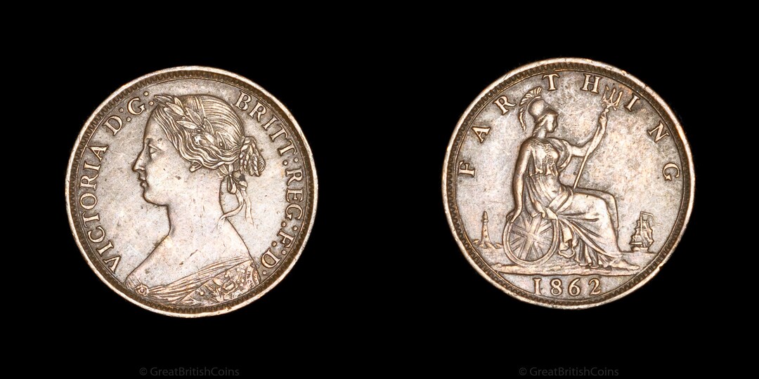 Old Victorian Bronze Farthing Coin 1862 Queen Victoria - Etsy