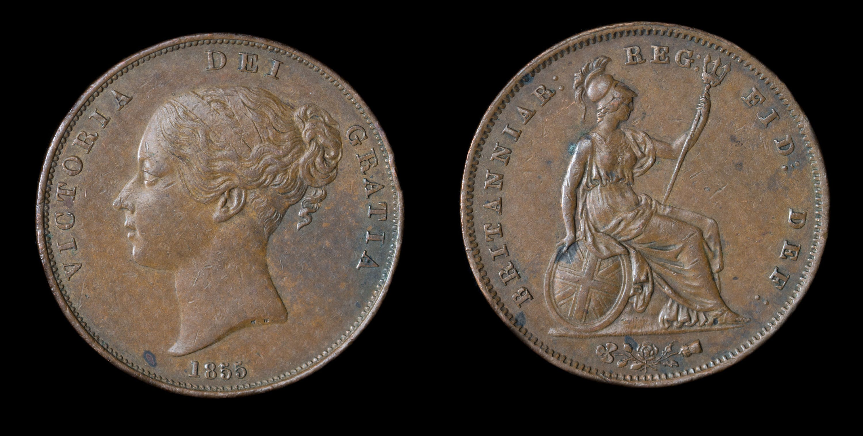 Old Victorian Coin Made in 1855 From Queen Victoria's Reign, Large ...