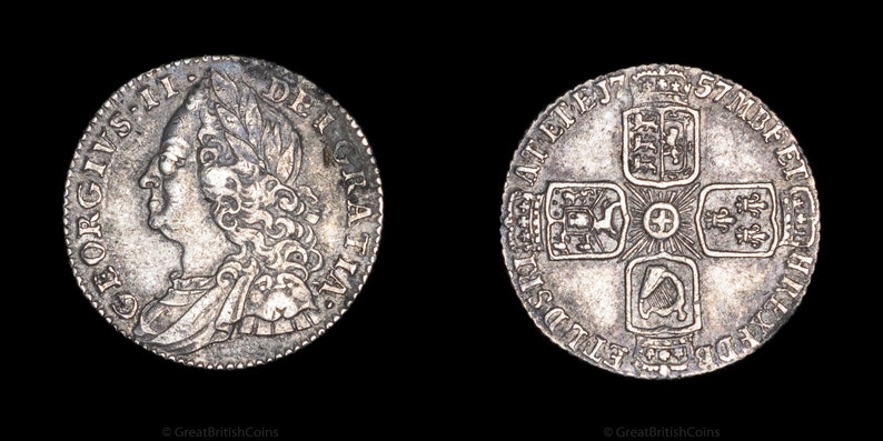 1757 King George II Silver Sixpence Coin - Etsy