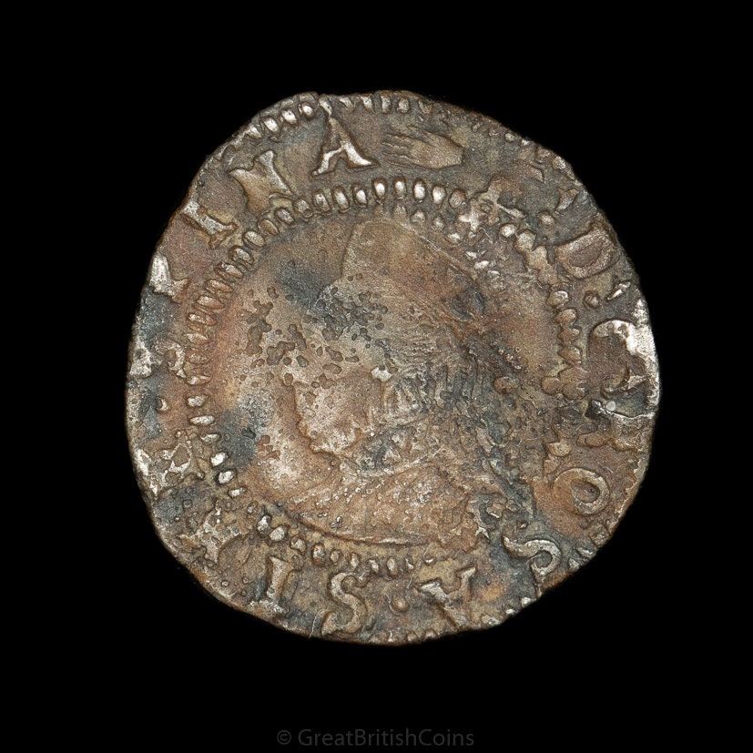 Tudor Hammered Coin, Elizabeth I Half Groat 1590 - 1592, Old British ...