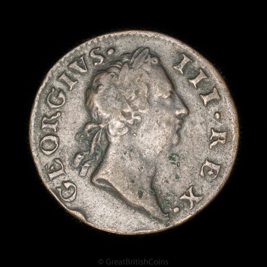 Irish George III 1769 Copper Halfpenny Coin - Etsy