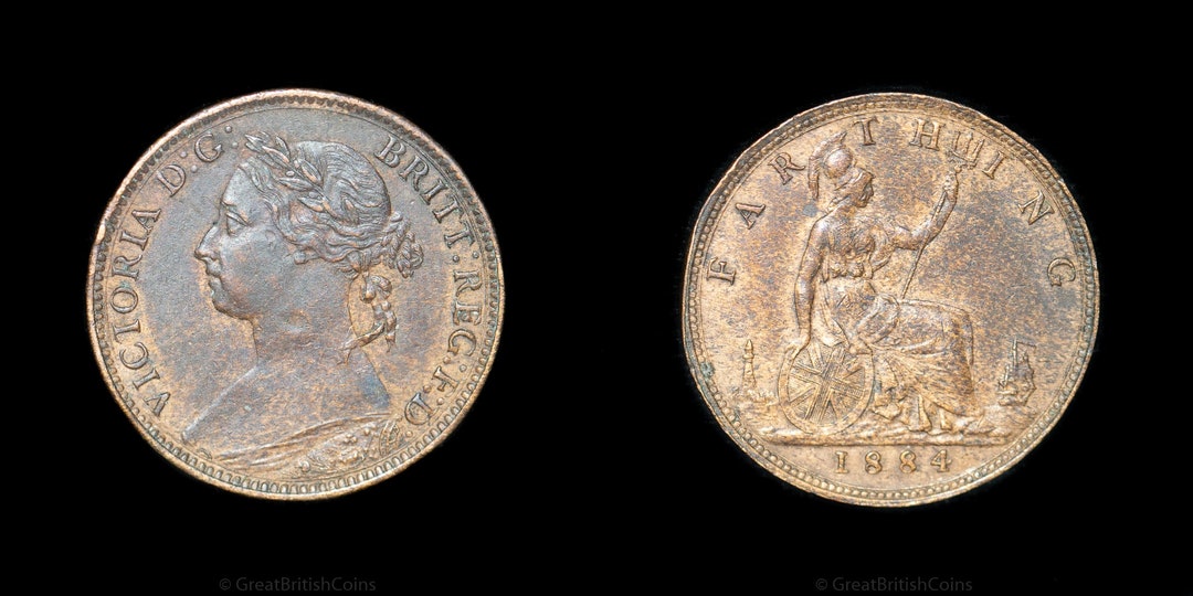 Old Victorian Coin 1884 Queen Victoria Bronze Farthing - Etsy UK
