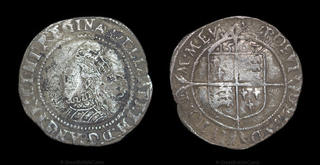 1567 Elizabeth I Silver Sixpence Tudor Hammered Coin Elizabethan - Etsy