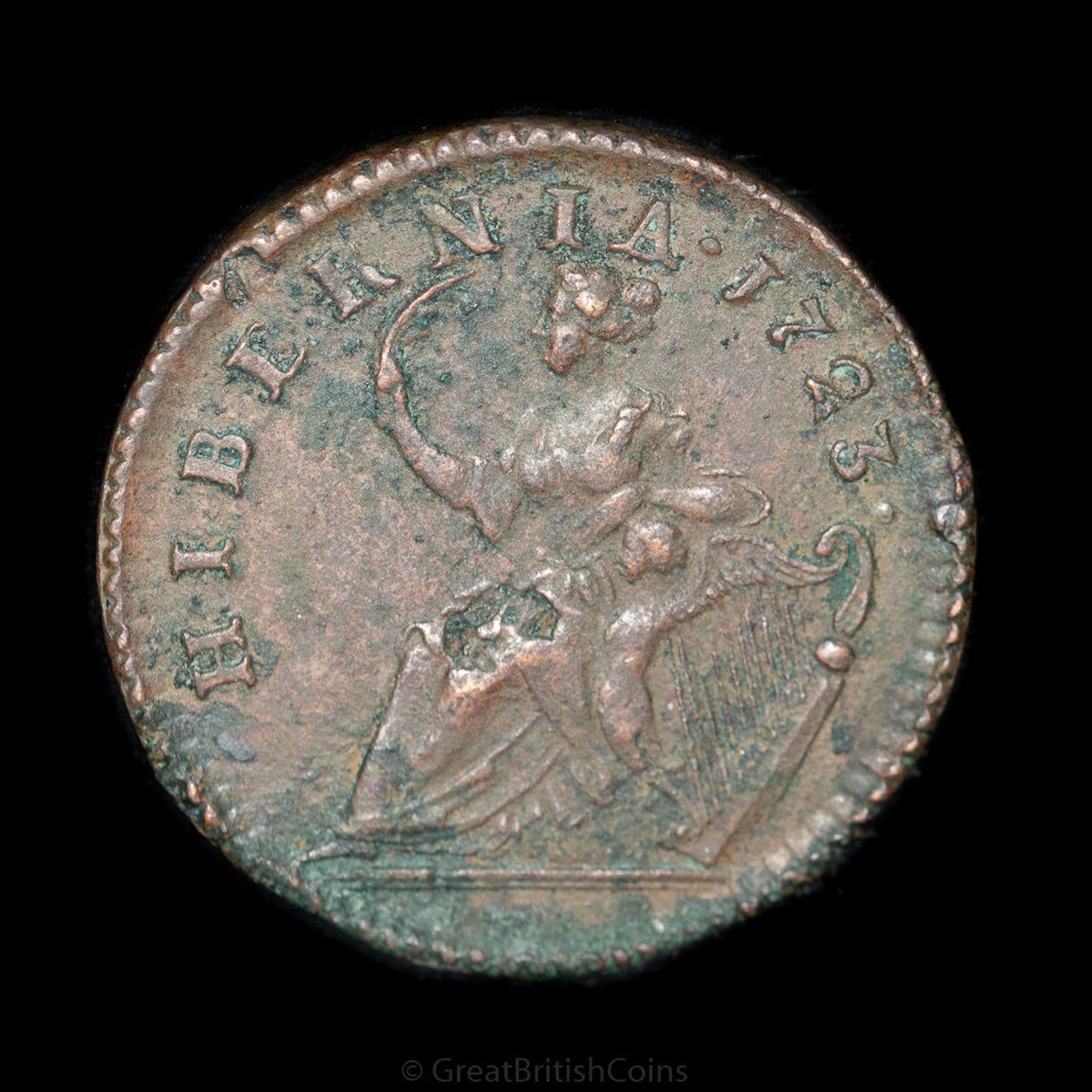 George I Irish Half Penny Copper Coin 1723 - Etsy