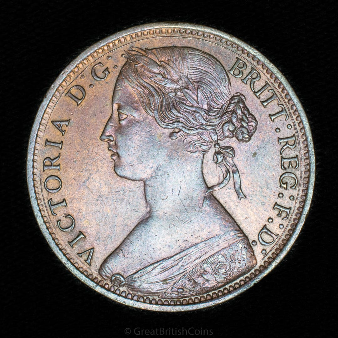 1861 Queen Victoria Bronze One Penny Coin - Etsy