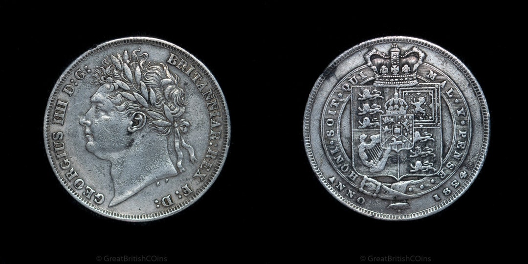 King George IV Silver Shilling Coin 1824 - Etsy