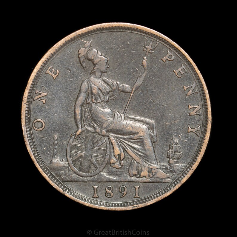 1891 Queen Victoria Penny Coin, Old British Coins, Victorian - Etsy UK