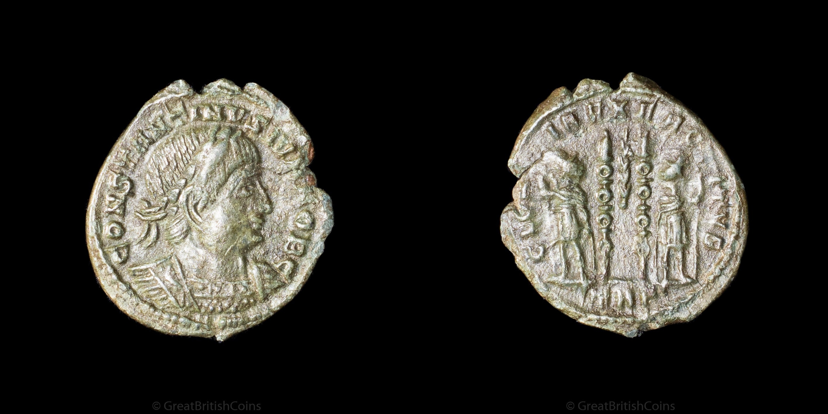 Roman Coin of Constantine II, AE Follis Minted 306 - 337AD in Trier ...