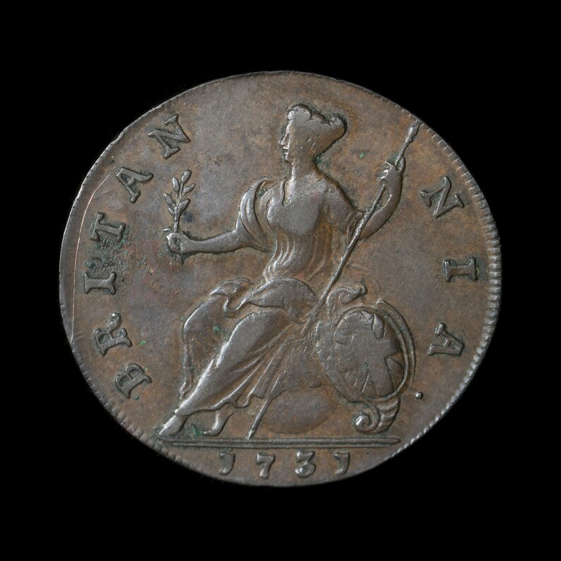 King George II Copper Half Penny Coin 1731 - Etsy