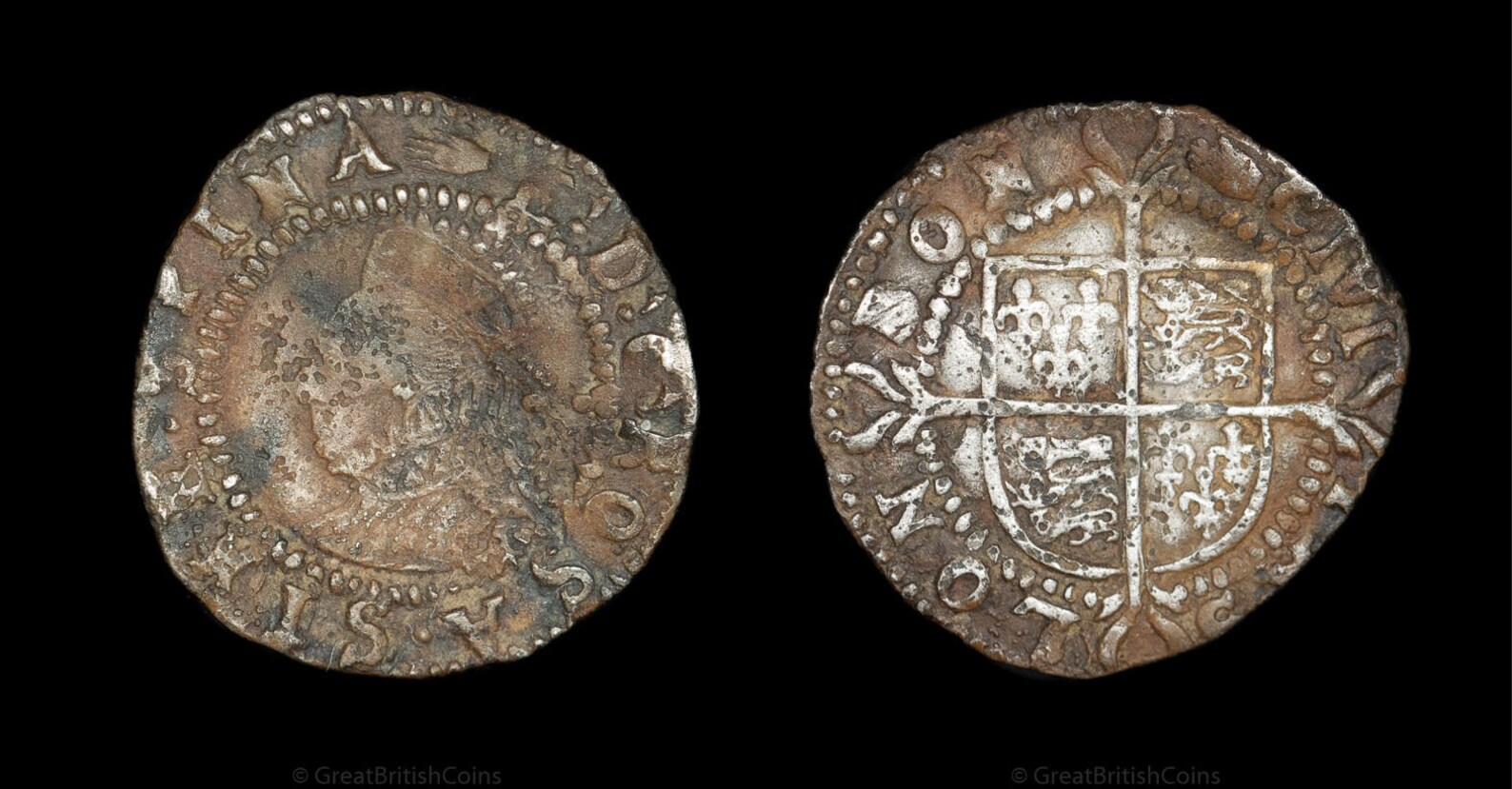 Tudor Hammered Coin, Elizabeth I Half Groat 1590 - 1592, Old British ...