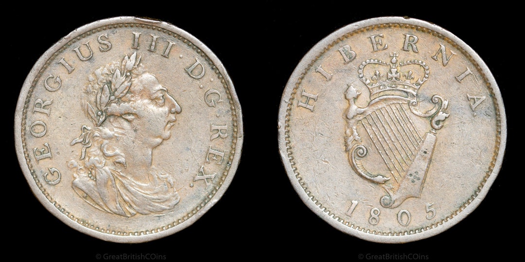 1805 Irish King George III Copper Penny - Etsy UK