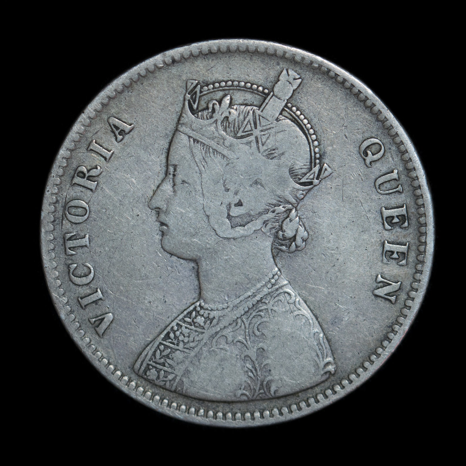 Genuine British Indian 1862 Queen Victoria Silver Rupee Coin, Victorian ...