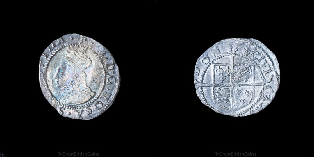 British Tudor Hammered Silver Coin, Elizabeth I Penny 1560 - 1561, Old ...