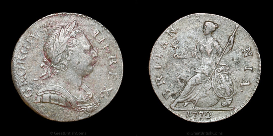 King George III Copper Half Penny Coin 1772 British Coins - Etsy