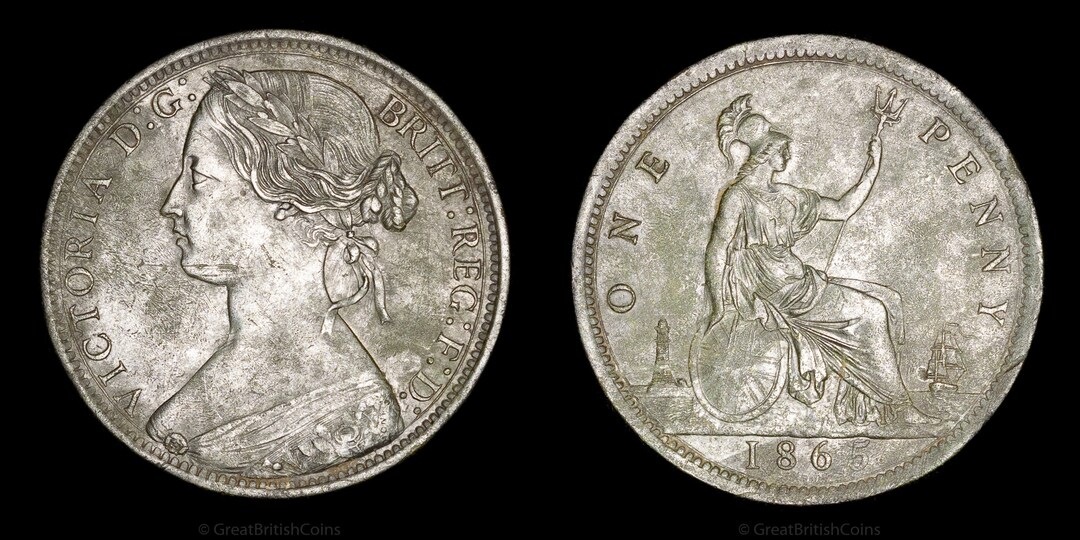 1865 Queen Victoria Penny Coin, Old British Coins, Victorian - Etsy