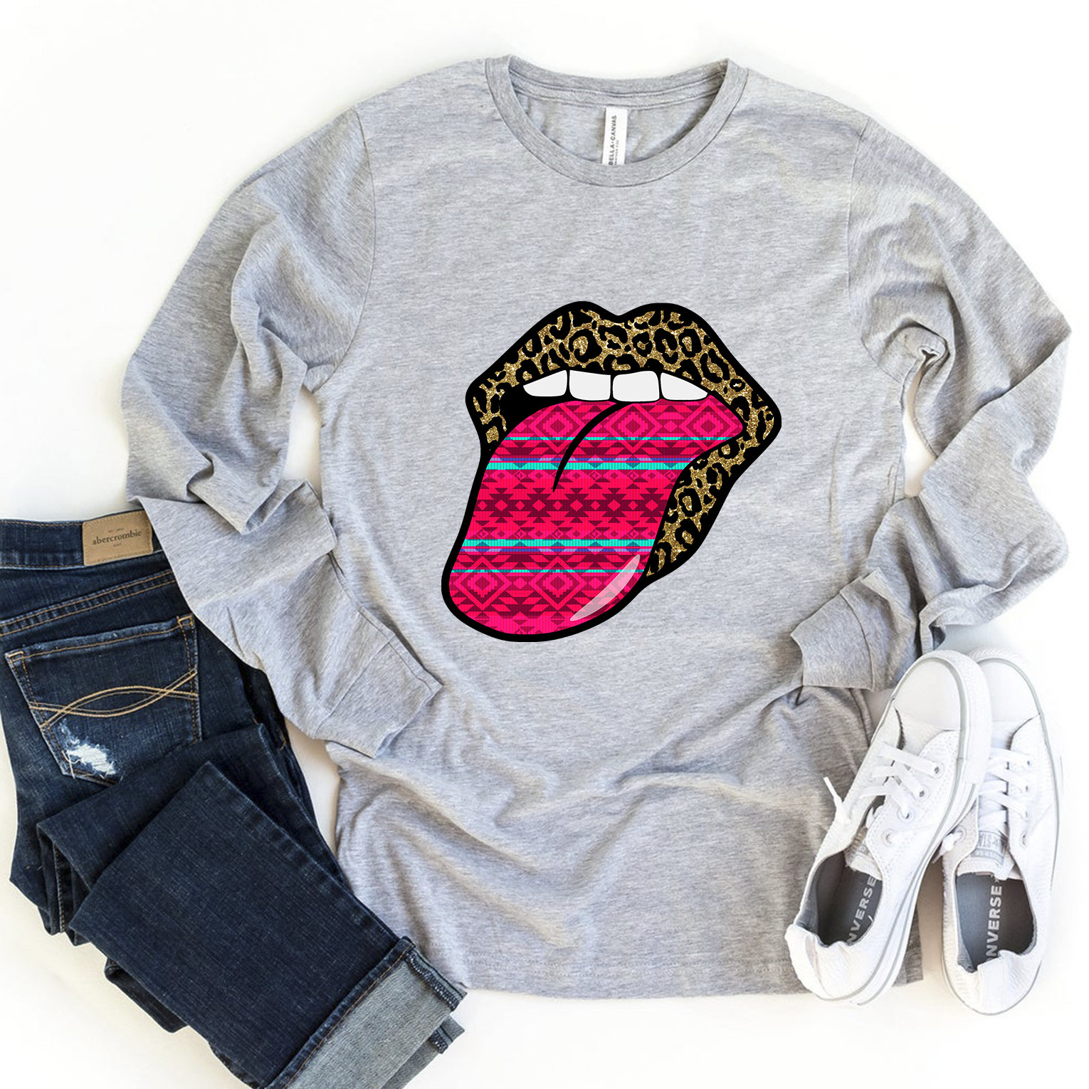 Leopard Lips and Aztec Tongue PNG Download Western Lips - Etsy