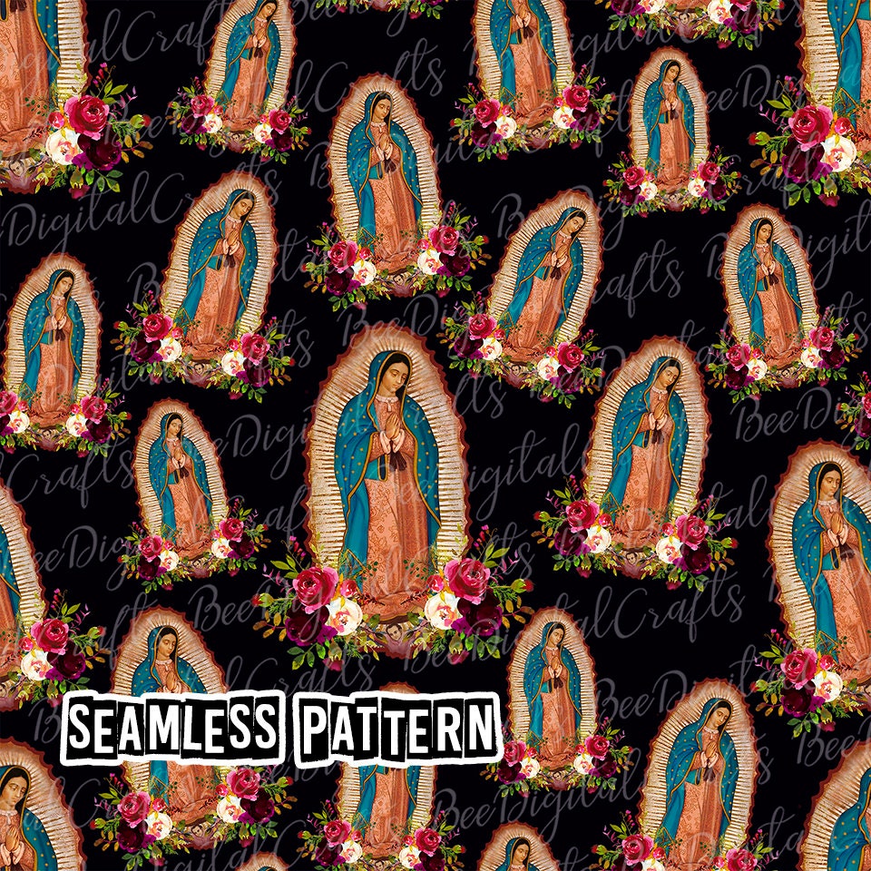 SEAMLESS Pattern Virgin Mary Our Lady of Guadalupe Digital - Etsy