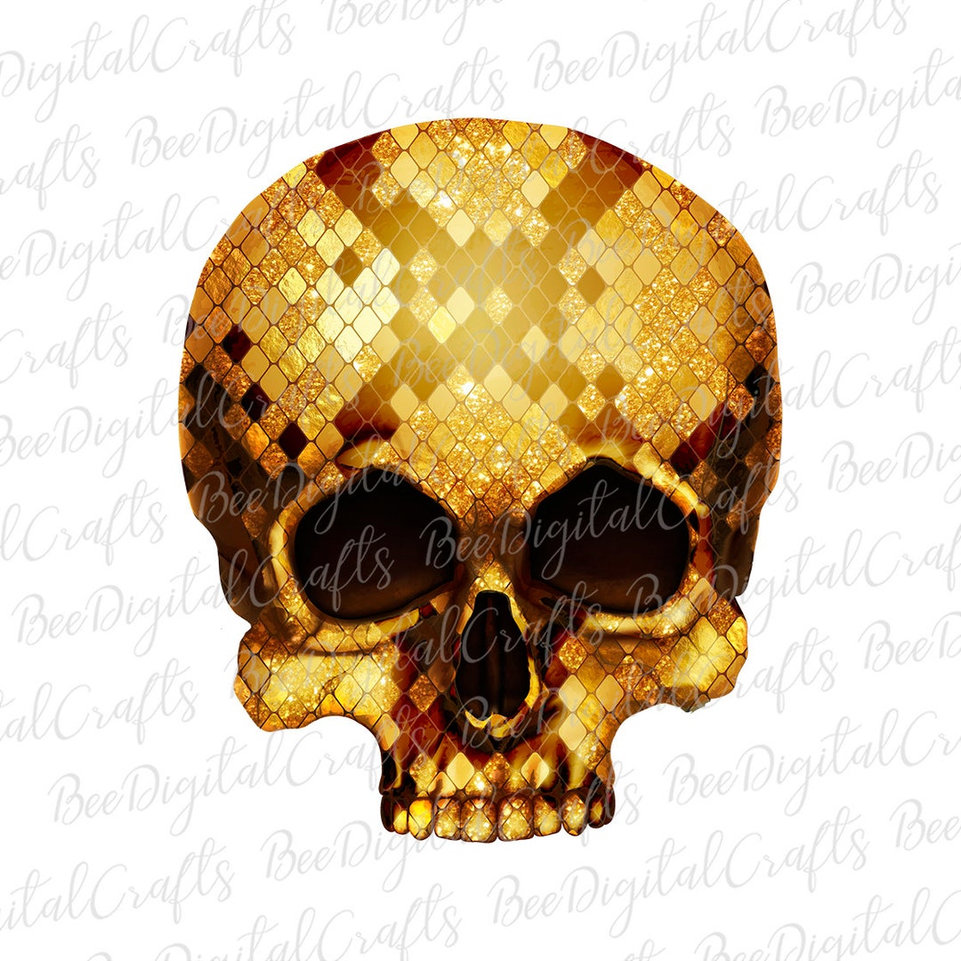 Leopard Skull PNG Download Glitter Bohemian Sublimation Design Golden ...