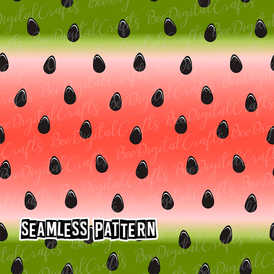 SEAMLESS Pattern Watermelon Fruit Digital Fabric Design Red - Etsy