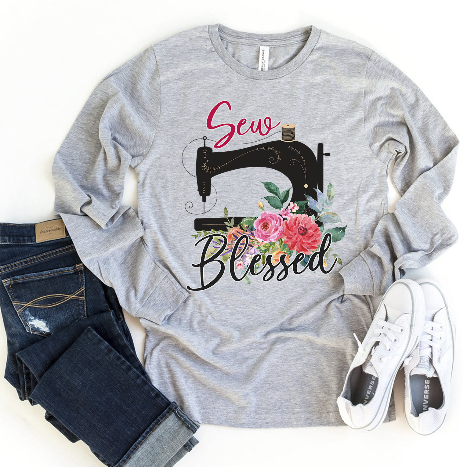 Sew blessed sublimation design Watercolor sewing machine PNG | Etsy