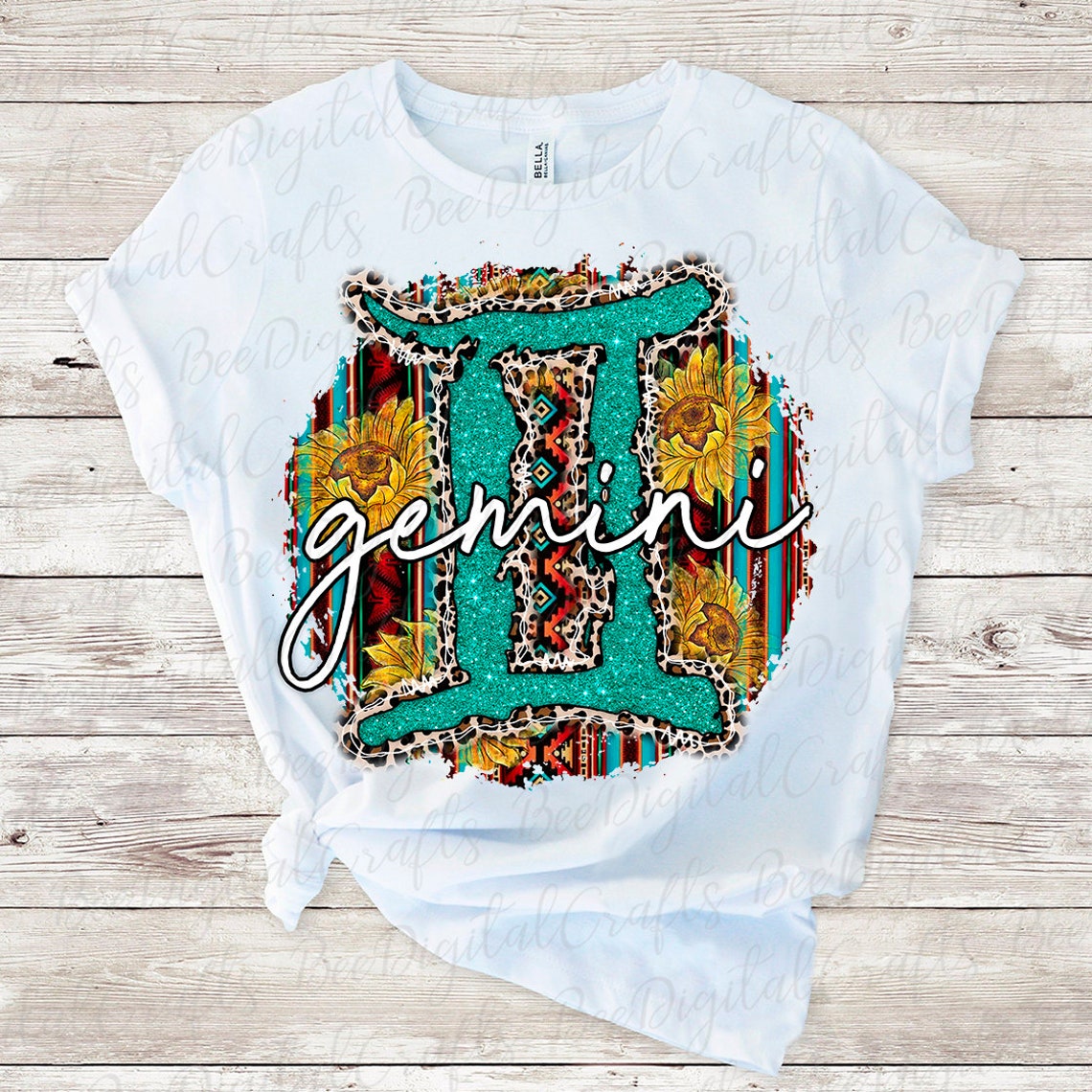 Gemini Zodiac Sign PNG Download Aztec Sunflower Sublimation | Etsy