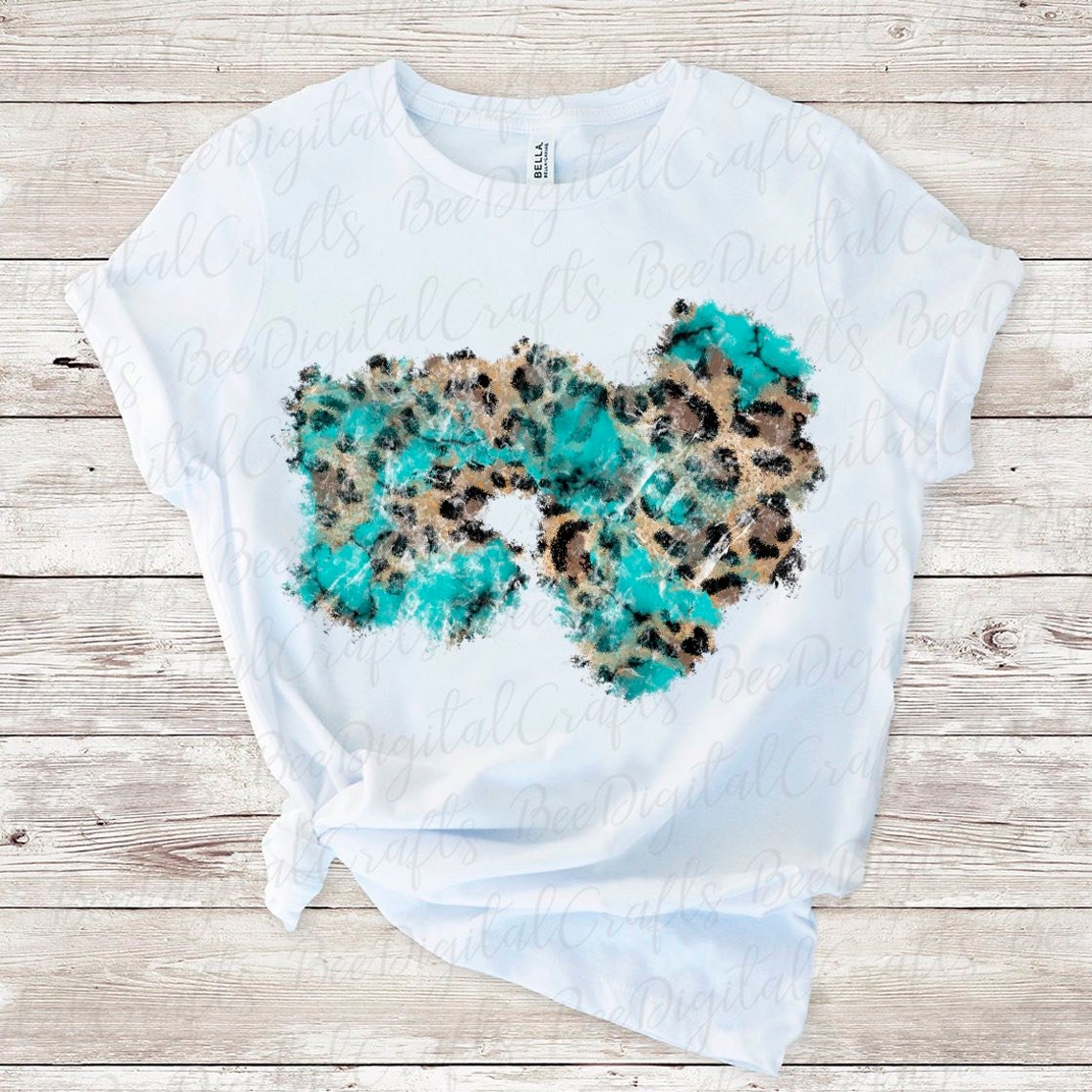 Turquoise and Leopard Patch Sublimation Design Western - Etsy