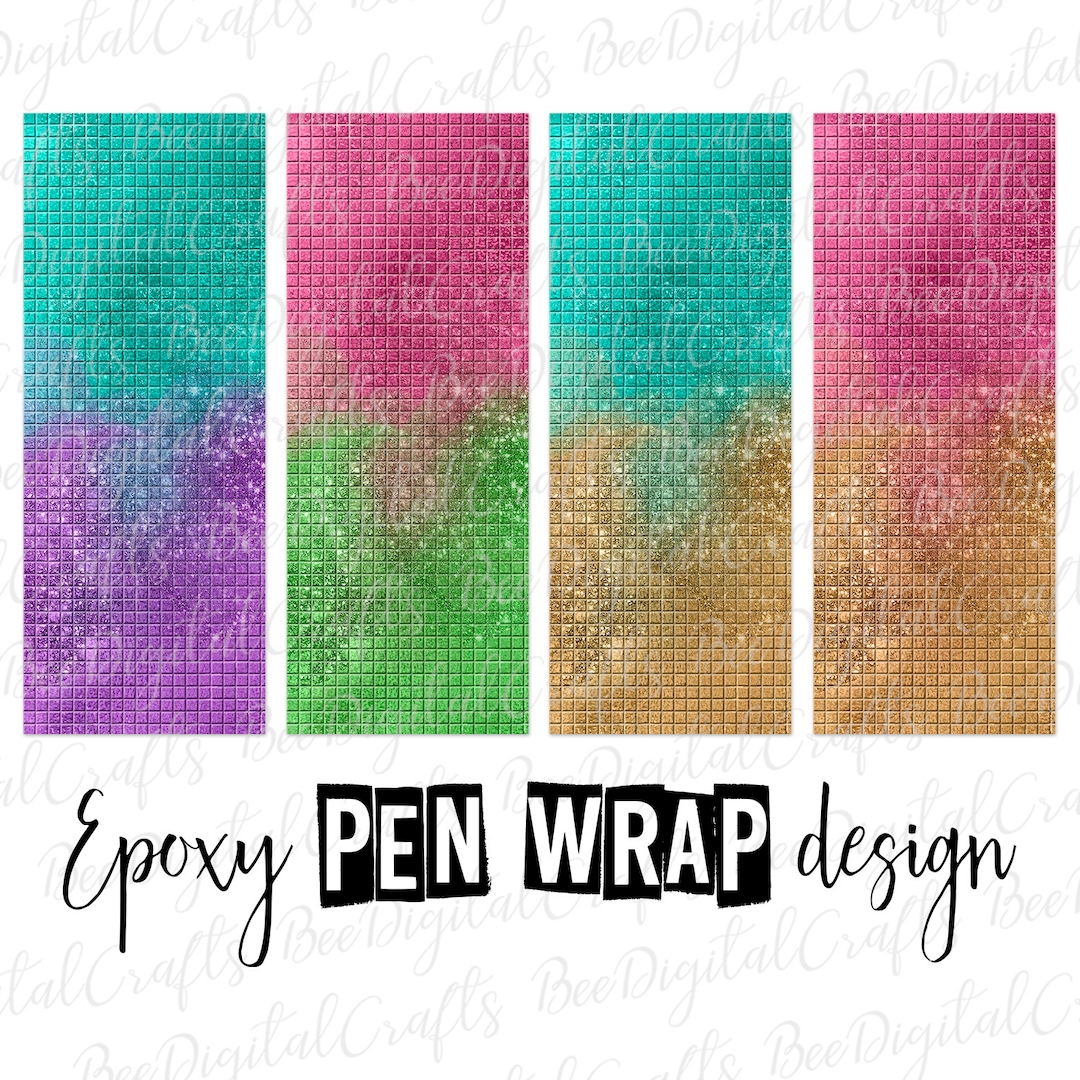 Glitter Pen Wrap Template Colorful Ink Joy Wrap Download Rainbow Epoxy ...