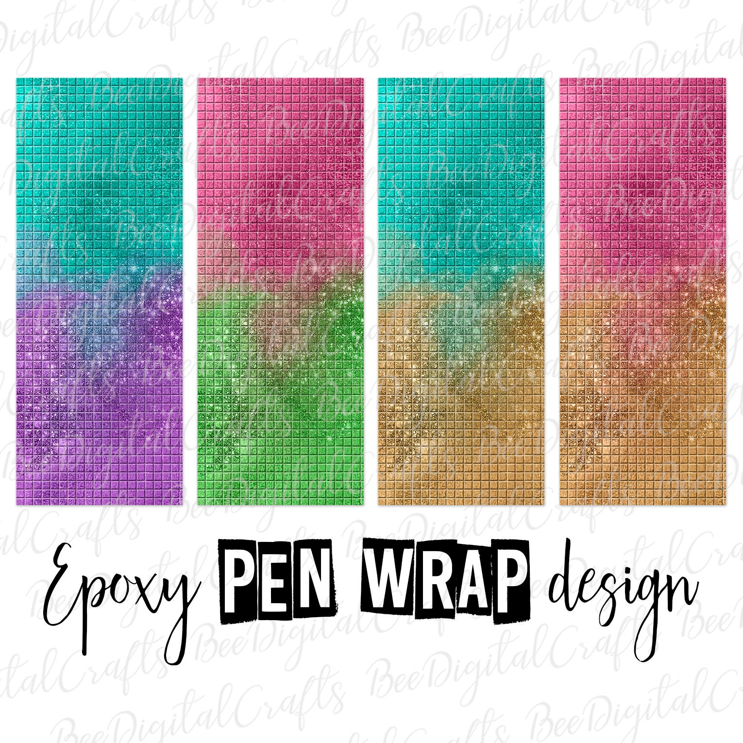 Glitter Pen Wrap Template Colorful Ink Joy Wrap Download - Etsy
