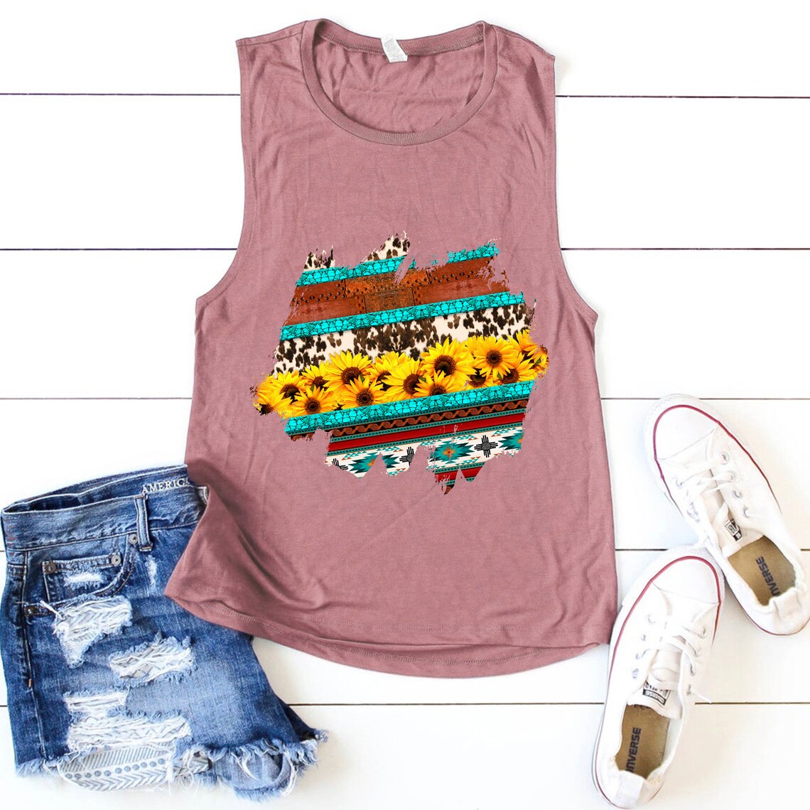 Cowhide Sunflower Background PNG Download Western Grunge Frame - Etsy