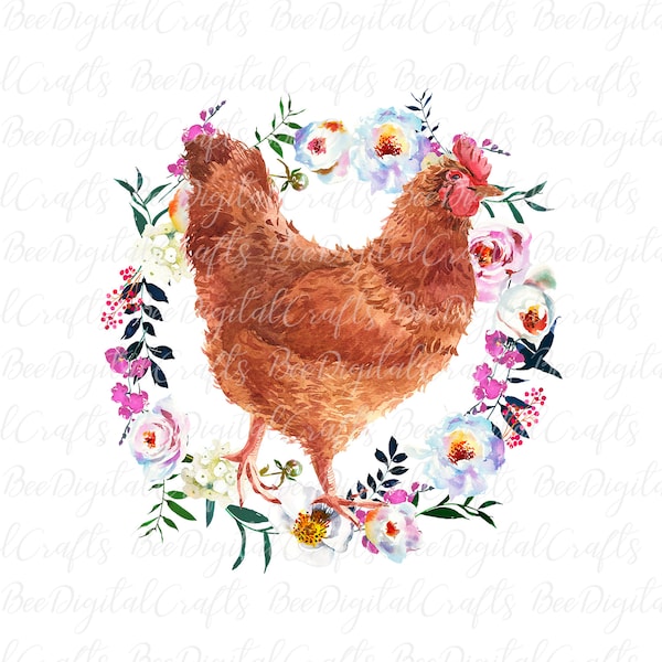 Chicken Watercolor - Etsy