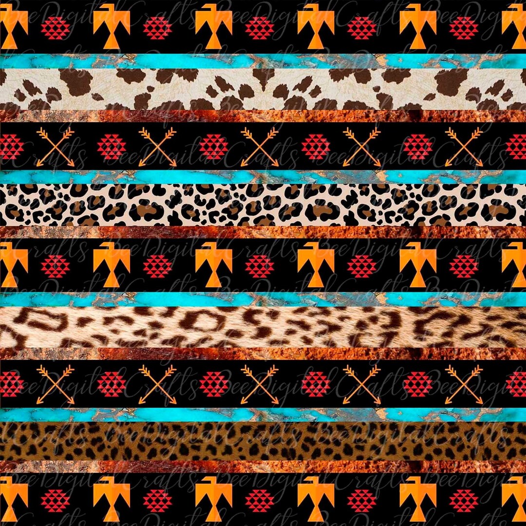 Aztec Free Bird Background JPEG Digital Prints Western Leopard ...
