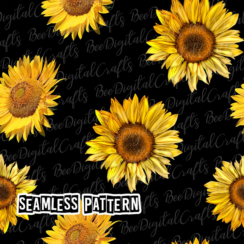 SEAMLESS Pattern Sunflower Floral Digital Fabric Design Flower - Etsy