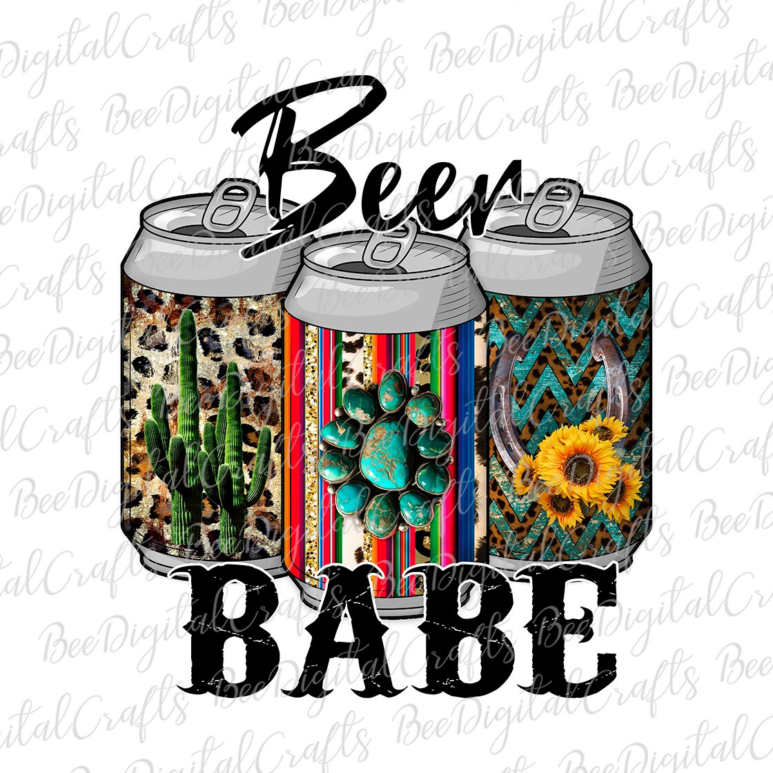 Beer Babe Sublimation Design Leopard Serape Turquoise Can PNG - Etsy