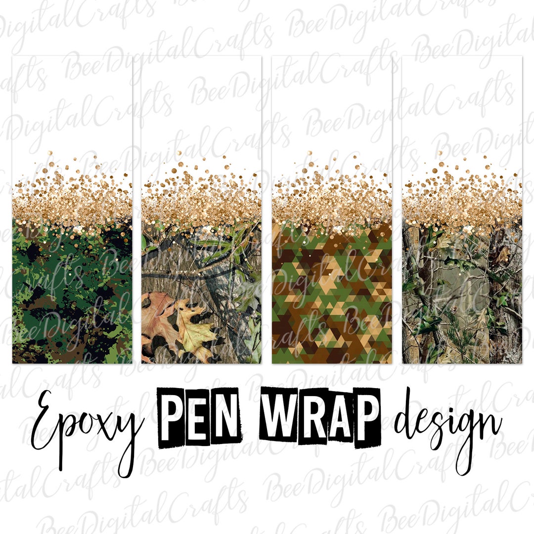 Half Camouflage Pen Wrap Template Camo Print With Glitter Ink Joy Wrap ...