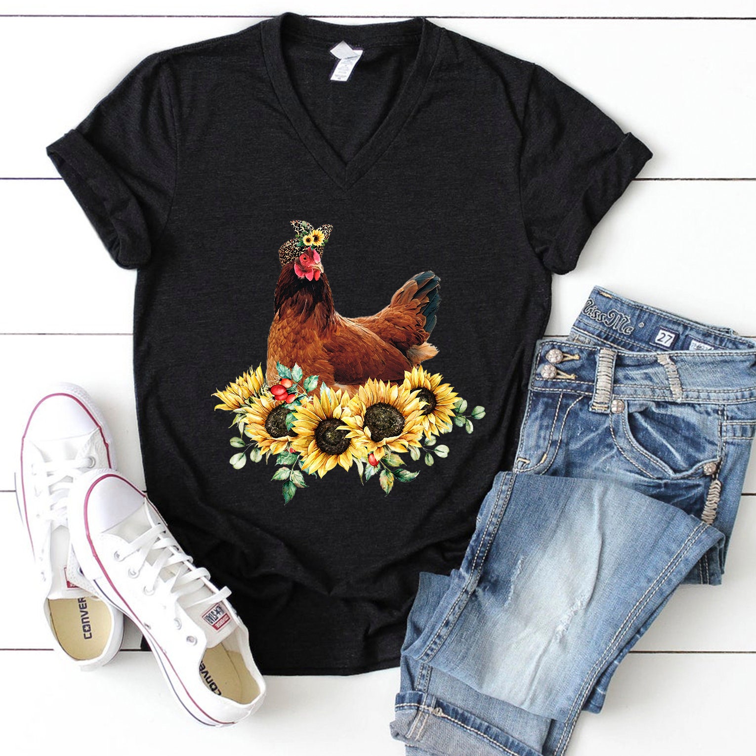 Sunflower Chicken PNG Download Farm Animal Sublimation Design - Etsy