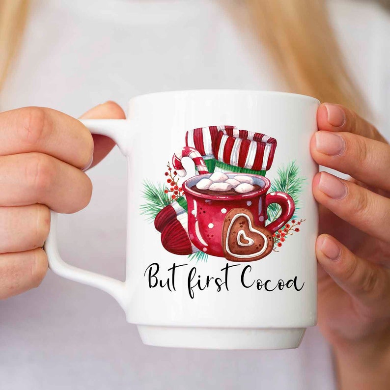 But First Cocoa PNG Watercolor Christmas Sublimation Graphics - Etsy