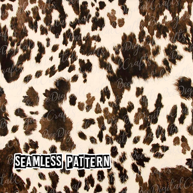 SEAMLESS Pattern Cowhide Western Digital Fabric Design Cow Skin ...