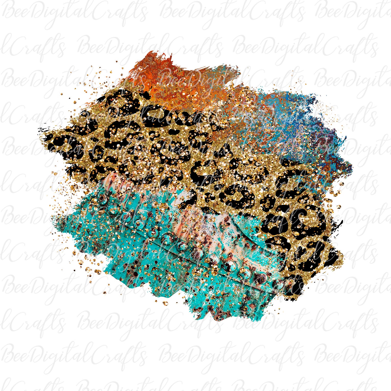 Leopard Background PNG Download Western Brush Stroke Sublimation Design ...