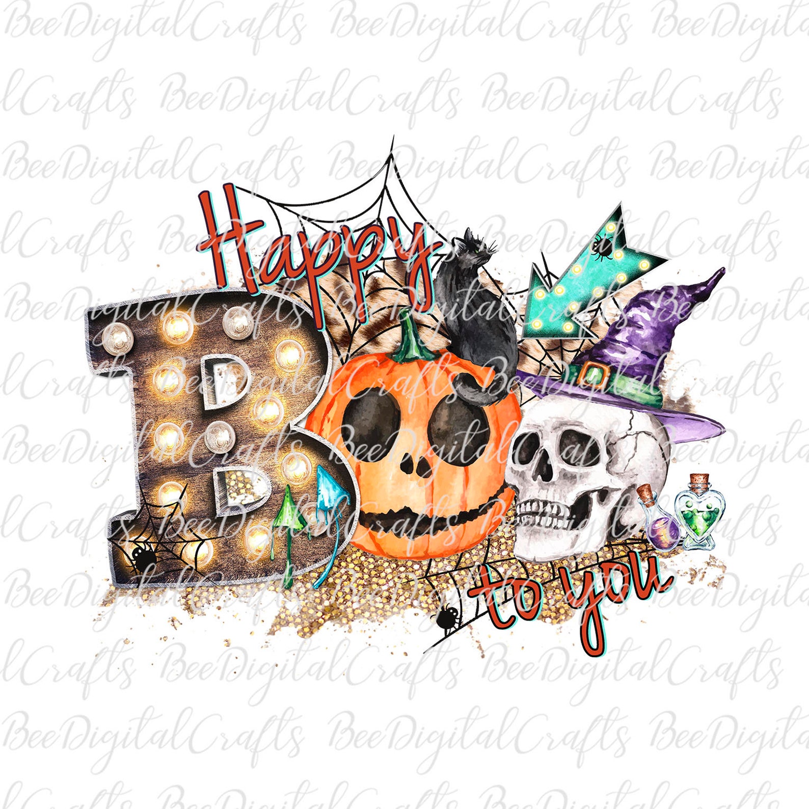 Happy Boo to You PNG Download Halloween T-shirt Digital Design - Etsy
