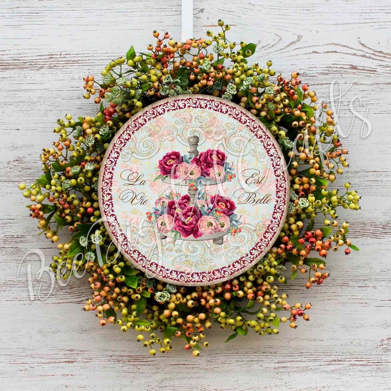 12 Inch Large Circle Images French Circle Sign for Wreath - Etsy
