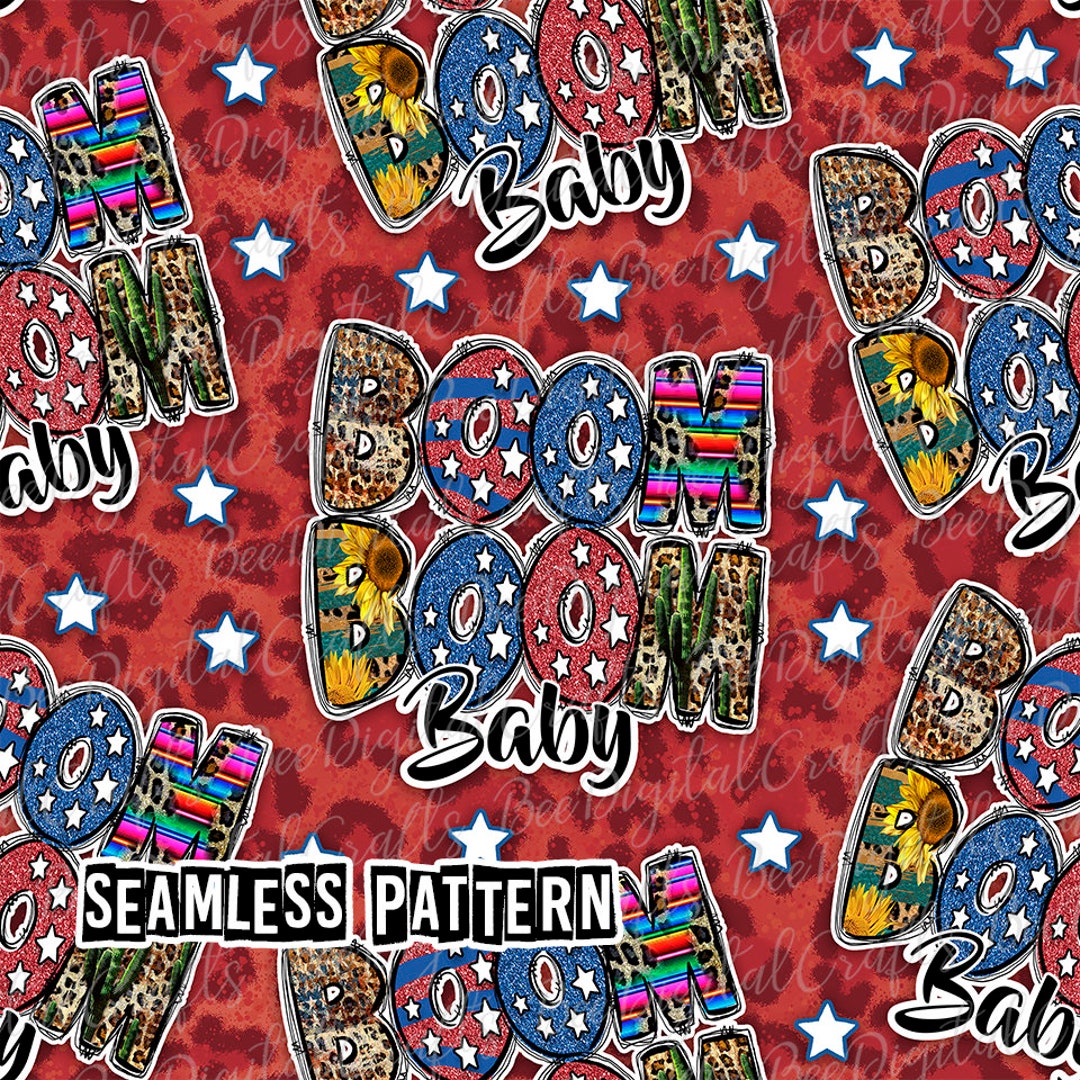 SEAMLESS Boom Boom Baby Design Red Leopard Digital Fabric Design ...