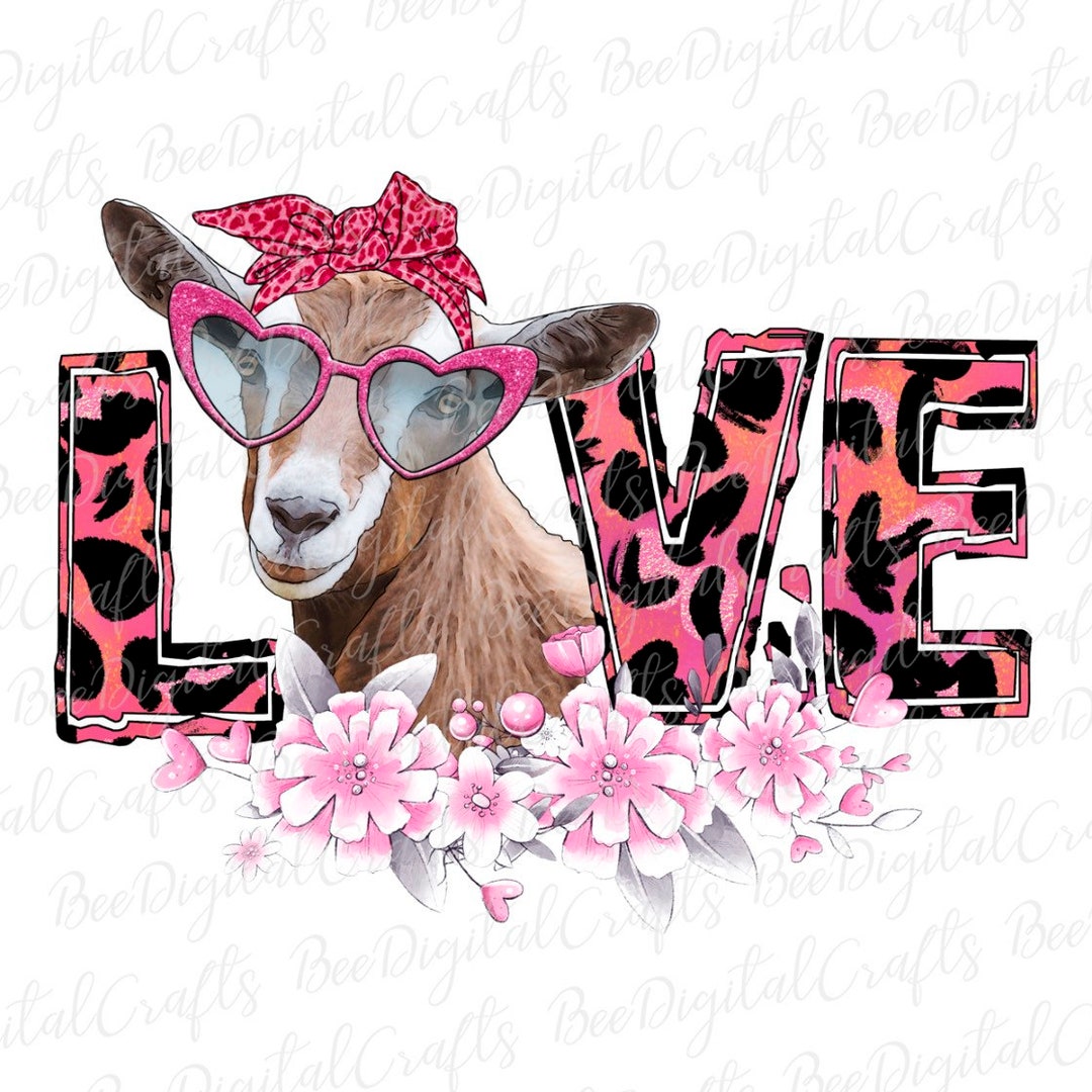 Leopard Love With Goat PNG Download Valentine Farm Animal and Flower ...