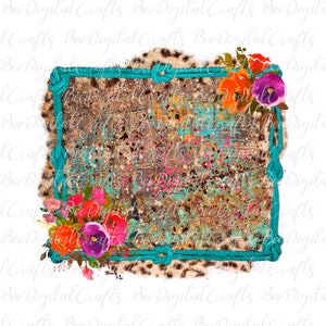 Distressed Background PNG Download Leopard and Turquoise Sublimation ...