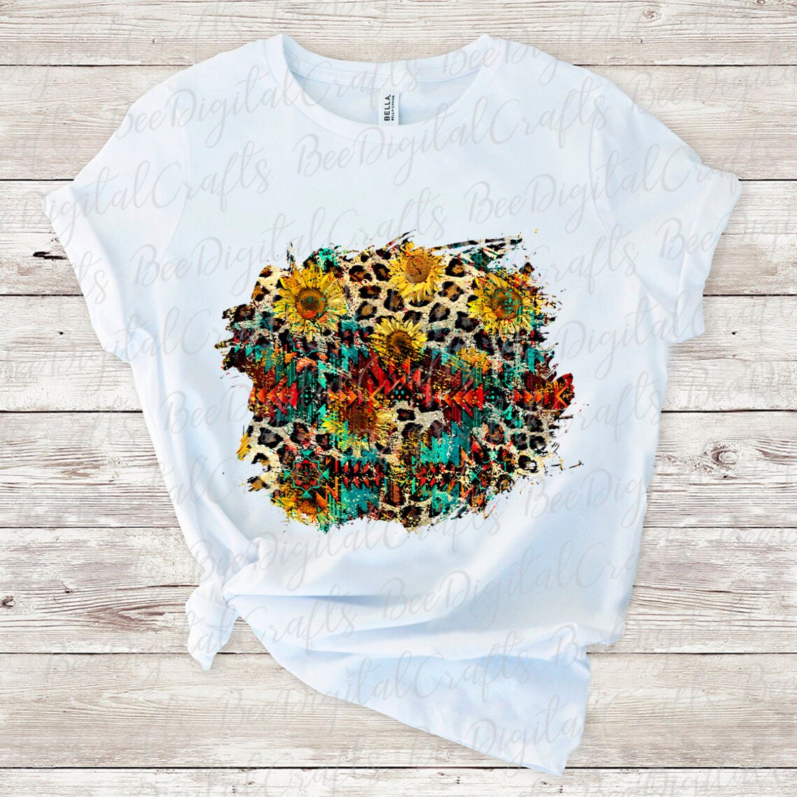 Aztec Leopard Grunge Frame PNG Download Sunflower Western | Etsy