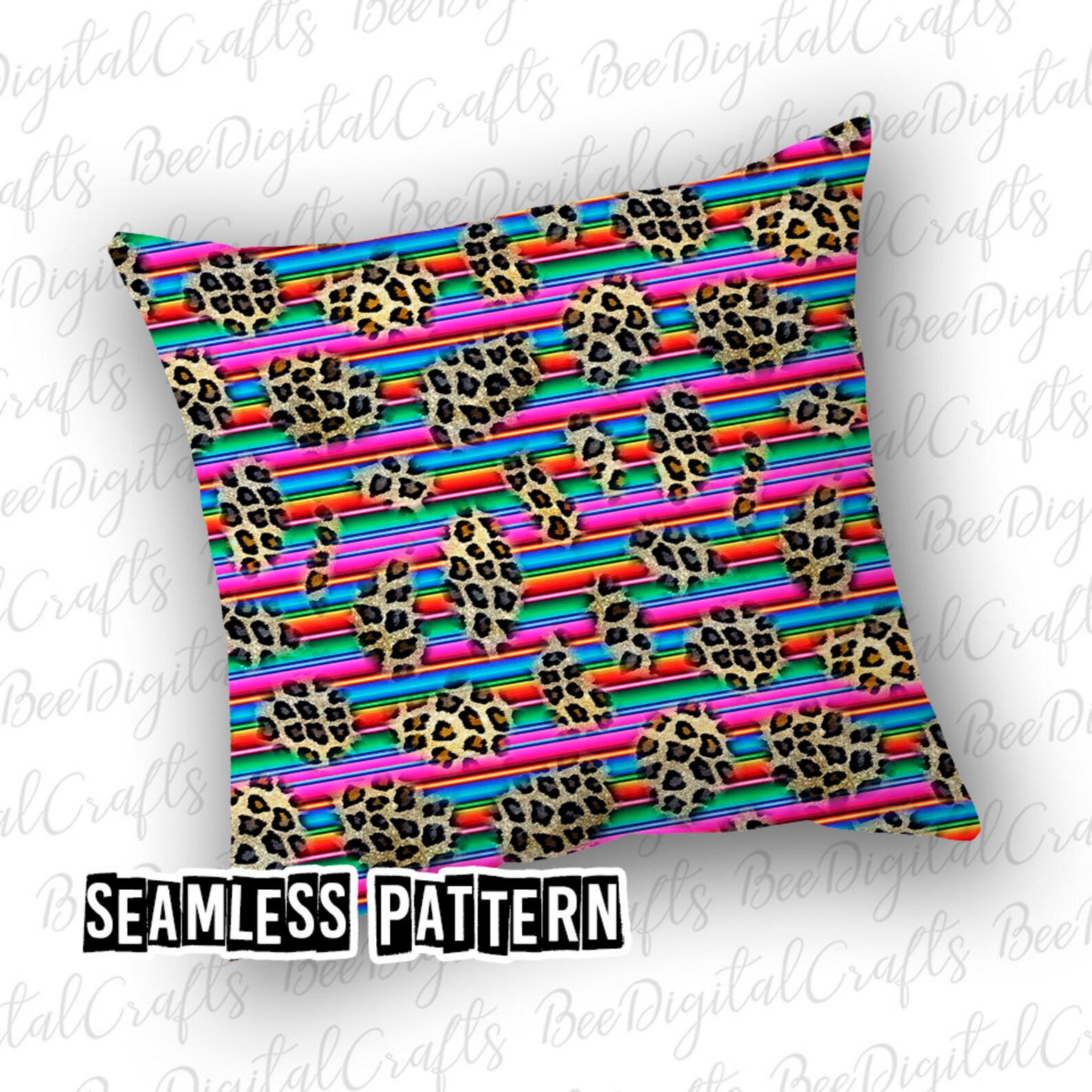 SEAMLESS Pattern Serape Leopard Western Digital Fabric Design - Etsy